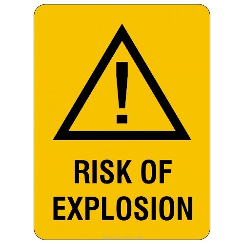 Warning – Risk of Explosion Sign – Sign Style